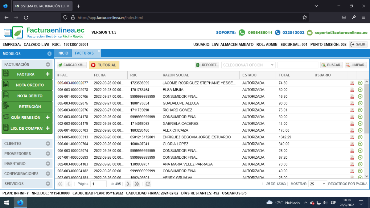 Sistema de Facturación Electrónica en Ecuador